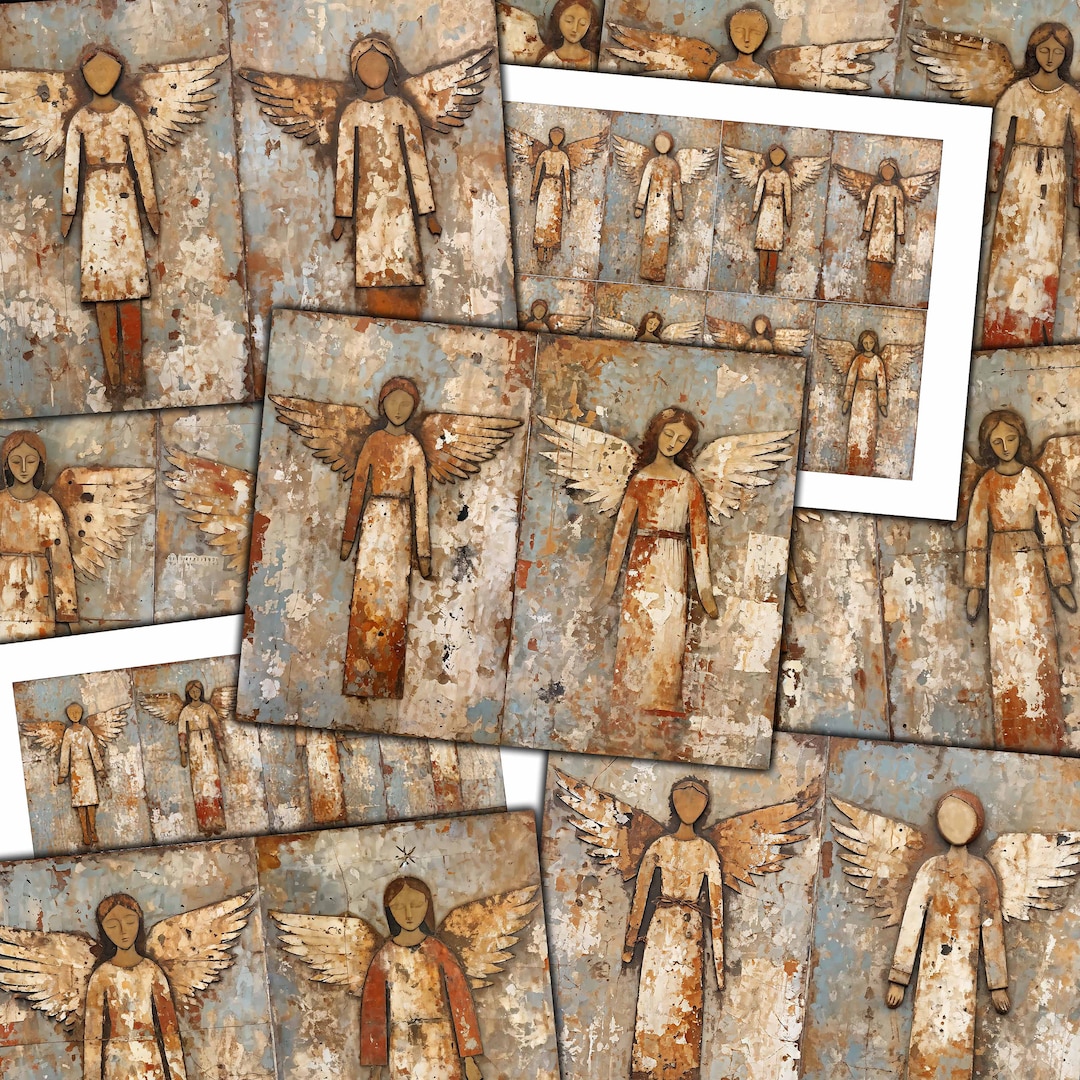 Rust Angels Printable: Junk Journal Paper, Mixed Media (digital ...