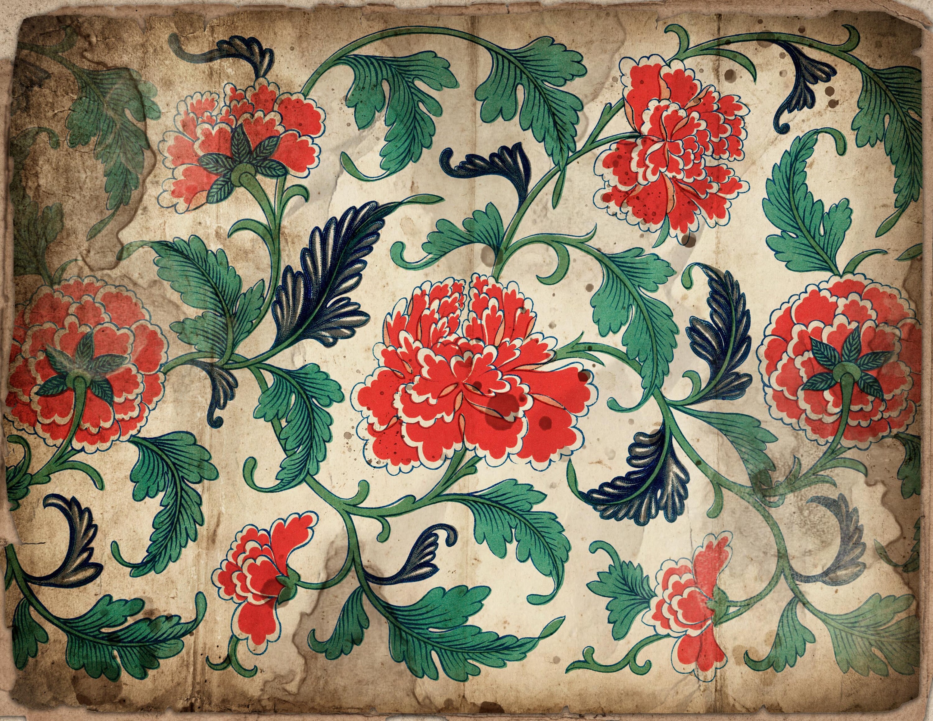 Pink Ornate China Pattern Papers Printable Backgrounds for - Etsy