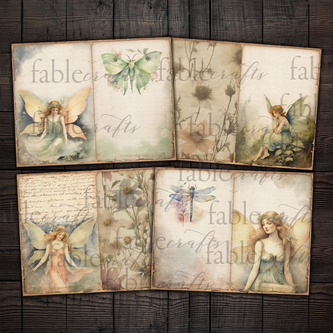 Fairy Digital Junk Journal Kit, Printable Fairies Pages, Forest Fairy ...