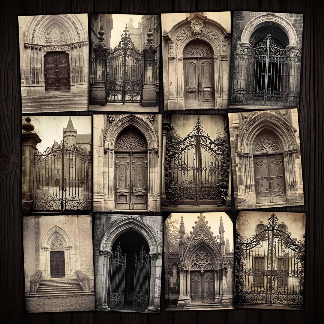 Gothic Doors and Gates ATC Antique Vintage Photograph Collage Sheets ...