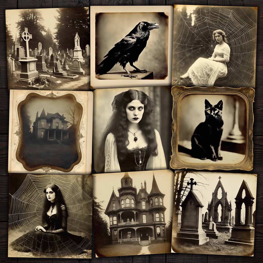 Gothic Antique Photographs Printable Ephemera for Halloween Junk ...