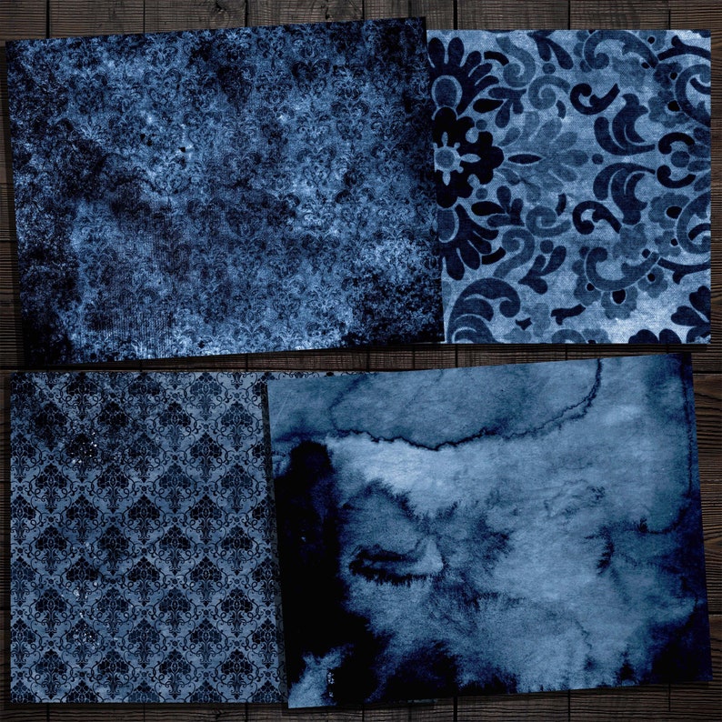 Digital Vintage Blue Background Printable Pages - Etsy