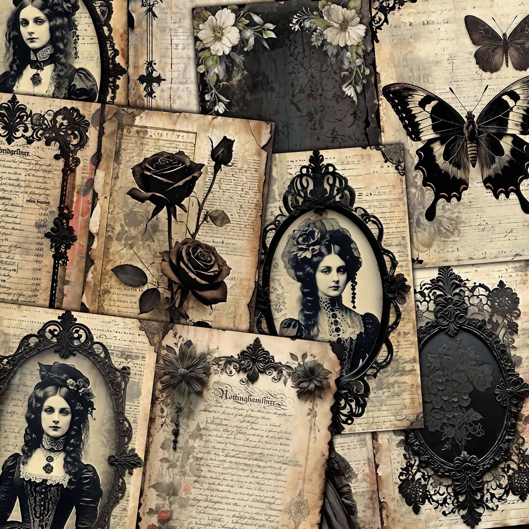 Gothic Beauty Junk Journal Pages: Halloween Goth Paper Crafts (digital ...