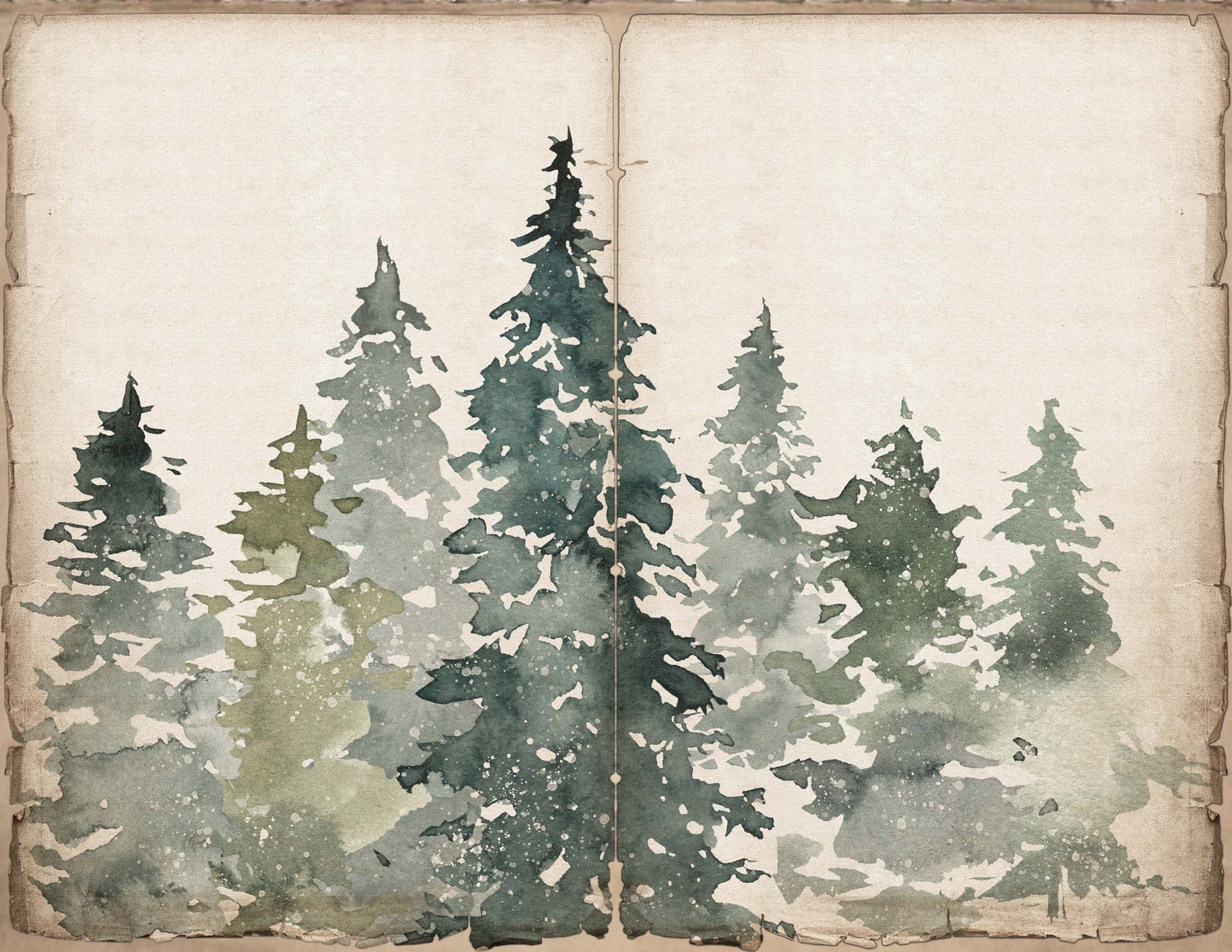 Winter Forest Printable Pages for Junk Journals Scrapbooks - Etsy