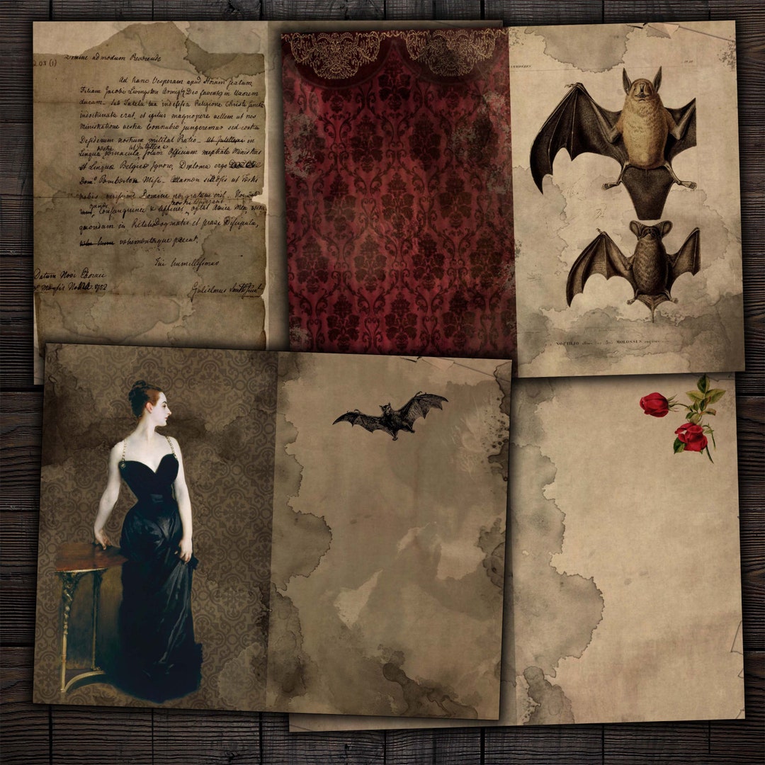 Junk Journal Vampire Printable Pages Halloween Gothic Digital - Etsy