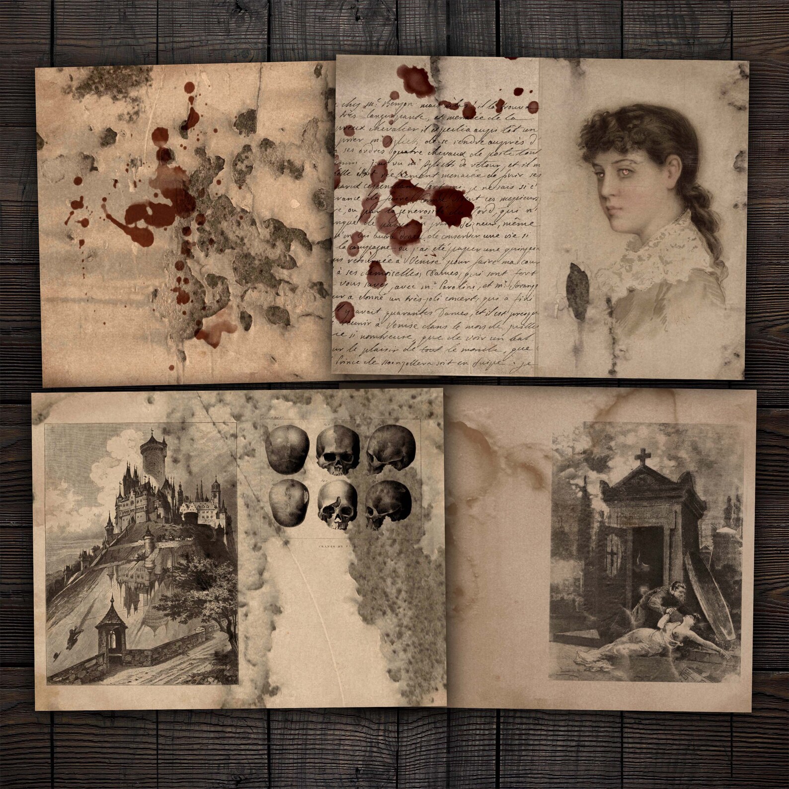 Junk Journal Vampire Printable Pages Halloween Gothic Digital - Etsy