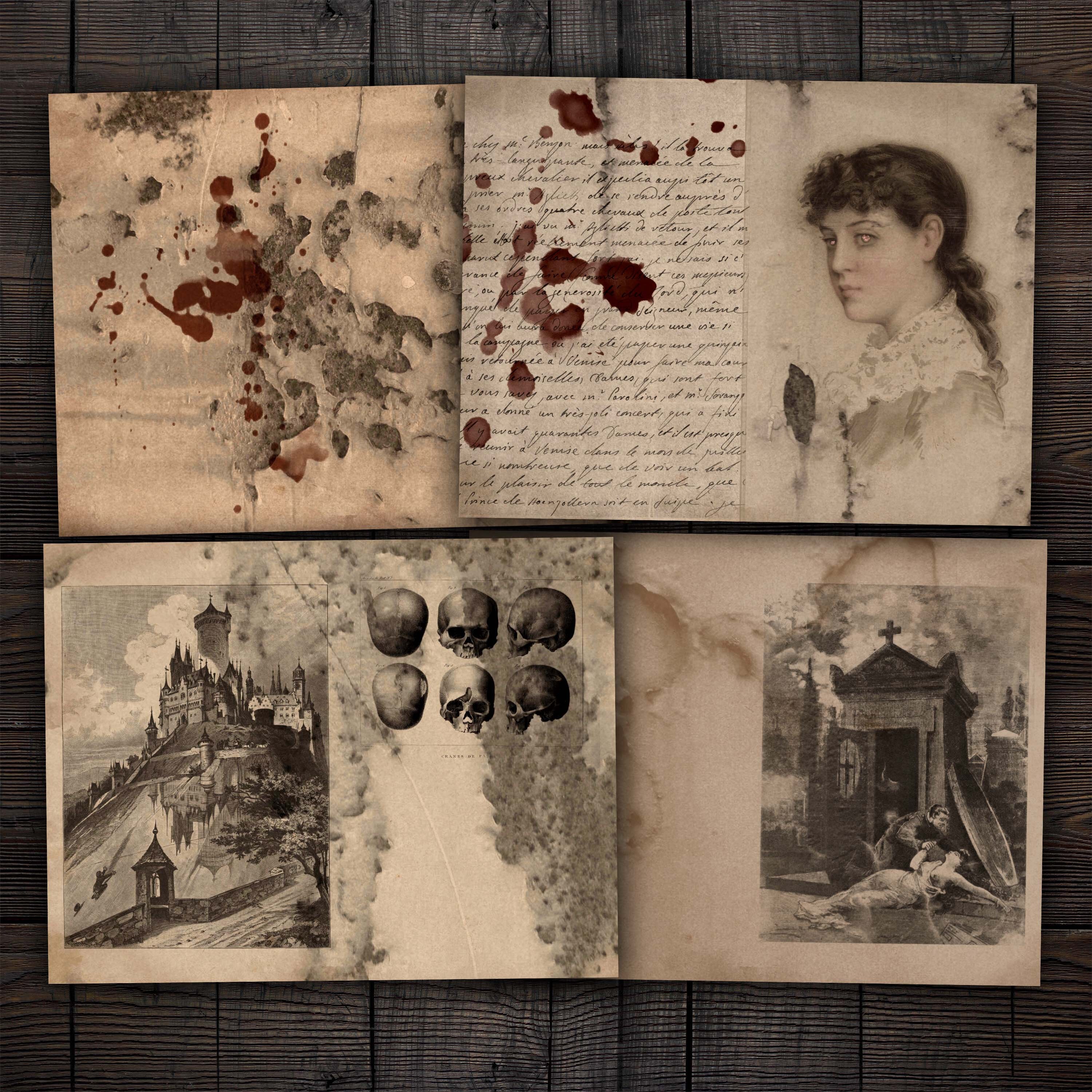 Junk Journal Vampire Printable Pages Halloween Gothic Digital - Etsy