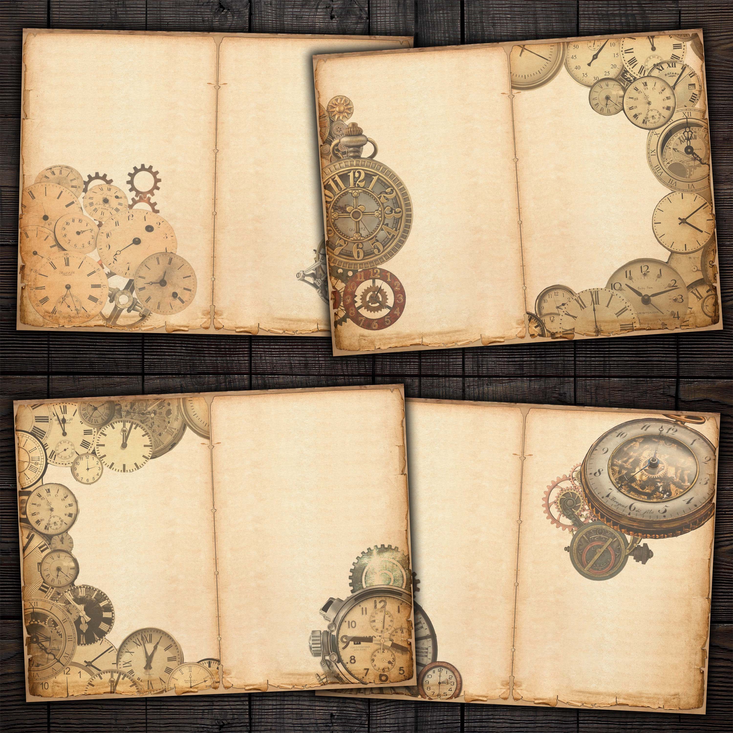 Steampunk Clocks Printable Pages for Junk Journals Art - Etsy