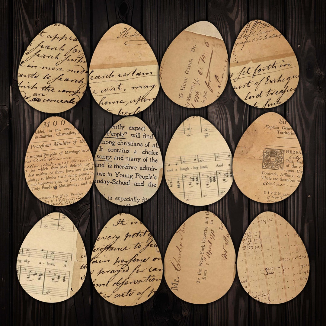 Printable Easter Egg Collage Sheet: Farmhouse Ephemera (digital ...
