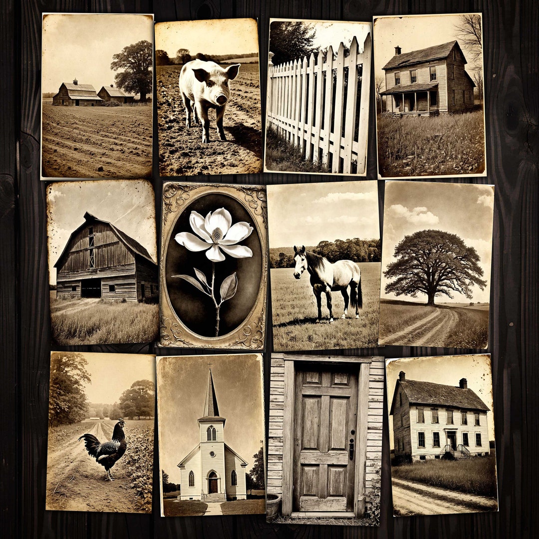 Country Farm Vintage Antique Photographs Digital Collage Sheets for ...