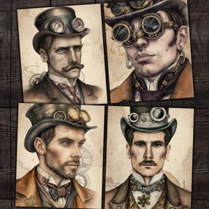 Steampunk Gentlemen Digital Gentleman Vintage Images for Junk Journal ...