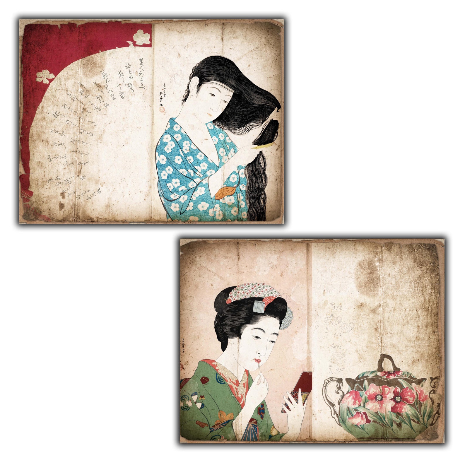 Japanese Geisha Bundle Printable Ephemera Junk Journal Kit - Etsy