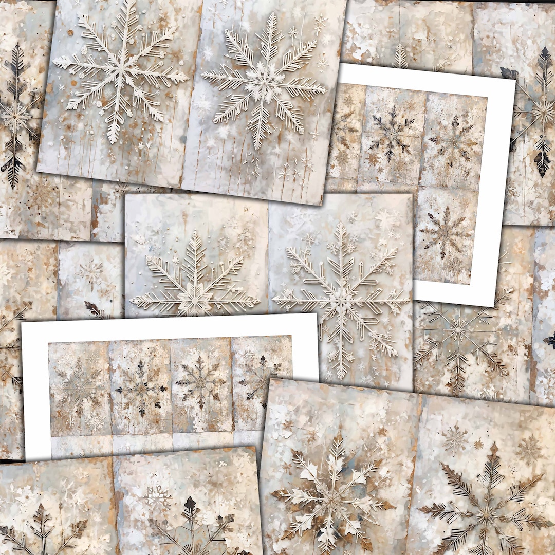 Abstract Snowflake Printable: Winter Junk Journal Kit (digital Download ...