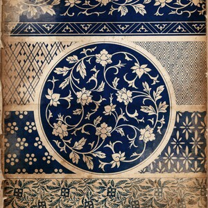 Grunge China Pattern Papers, Printable Backgrounds for Junk Journals ...