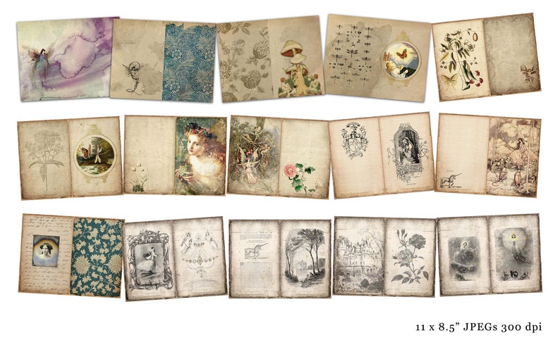 91 Sheets Digital Fairy Tale Bundle for Printable Ephemera - Etsy