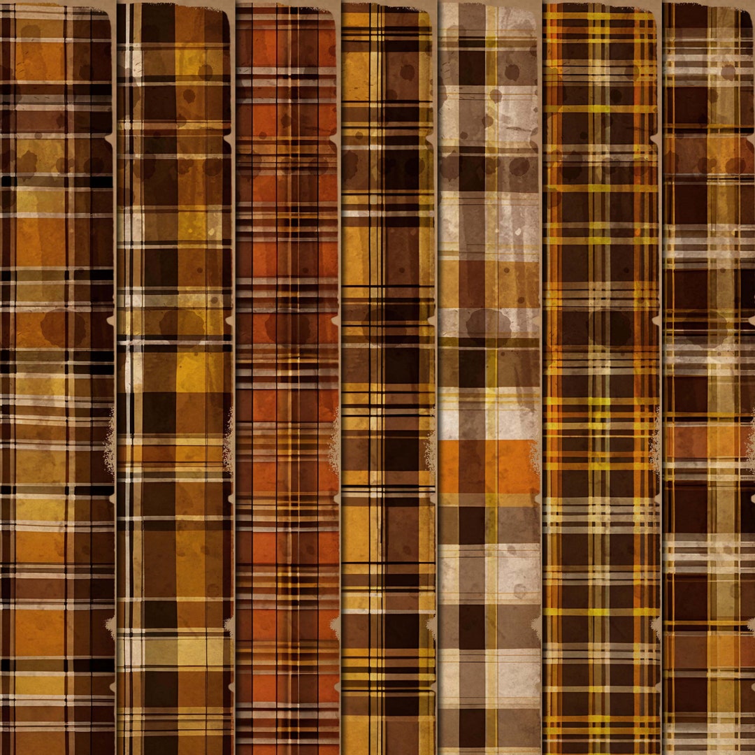 Grunge Autumn Plaid Printable Paper Pack, 8.5x11 Fall Flannel Textures ...