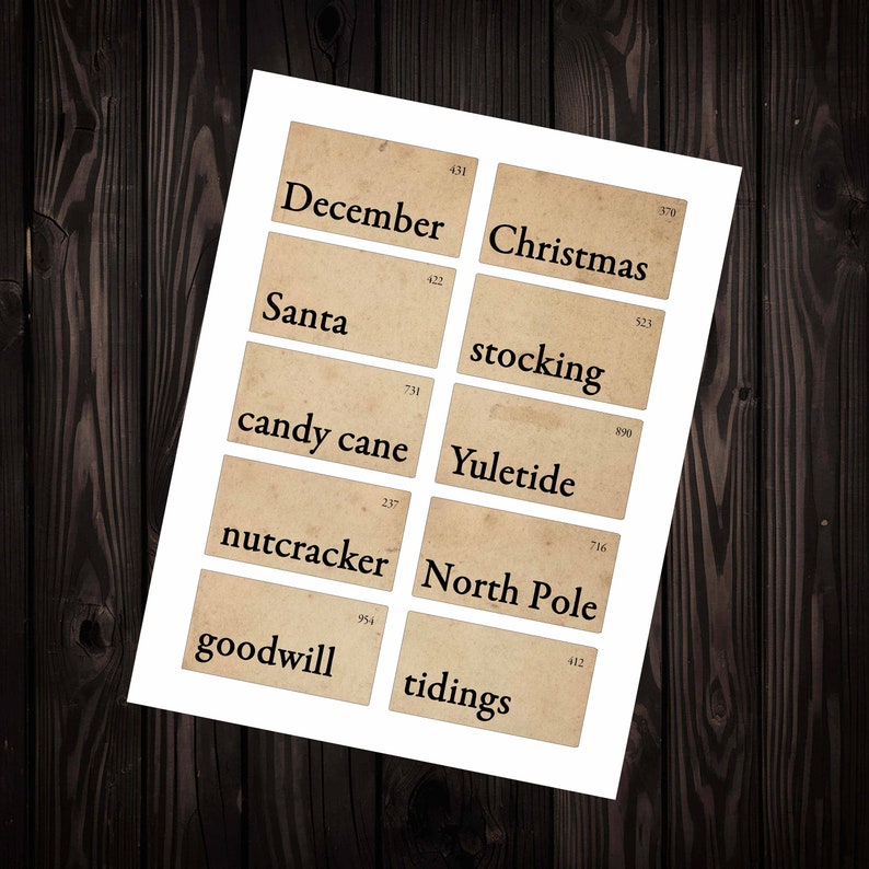Vintage Christmas Flash Cards: Printable Ephemera (digital Download) - Etsy
