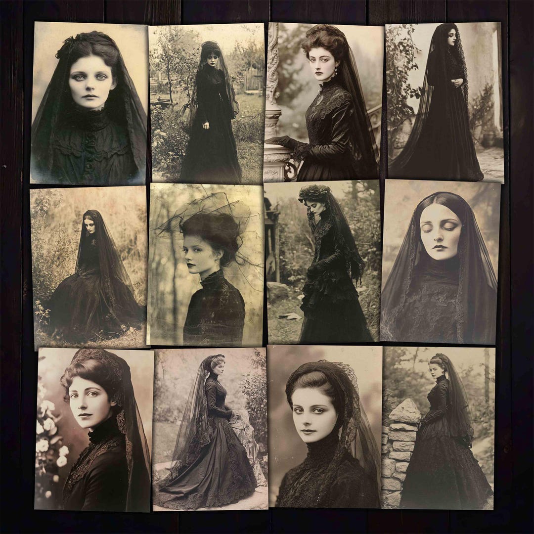 Gothic Widows Printable Antique ATC Photographs Victorian Ladies Photos ...
