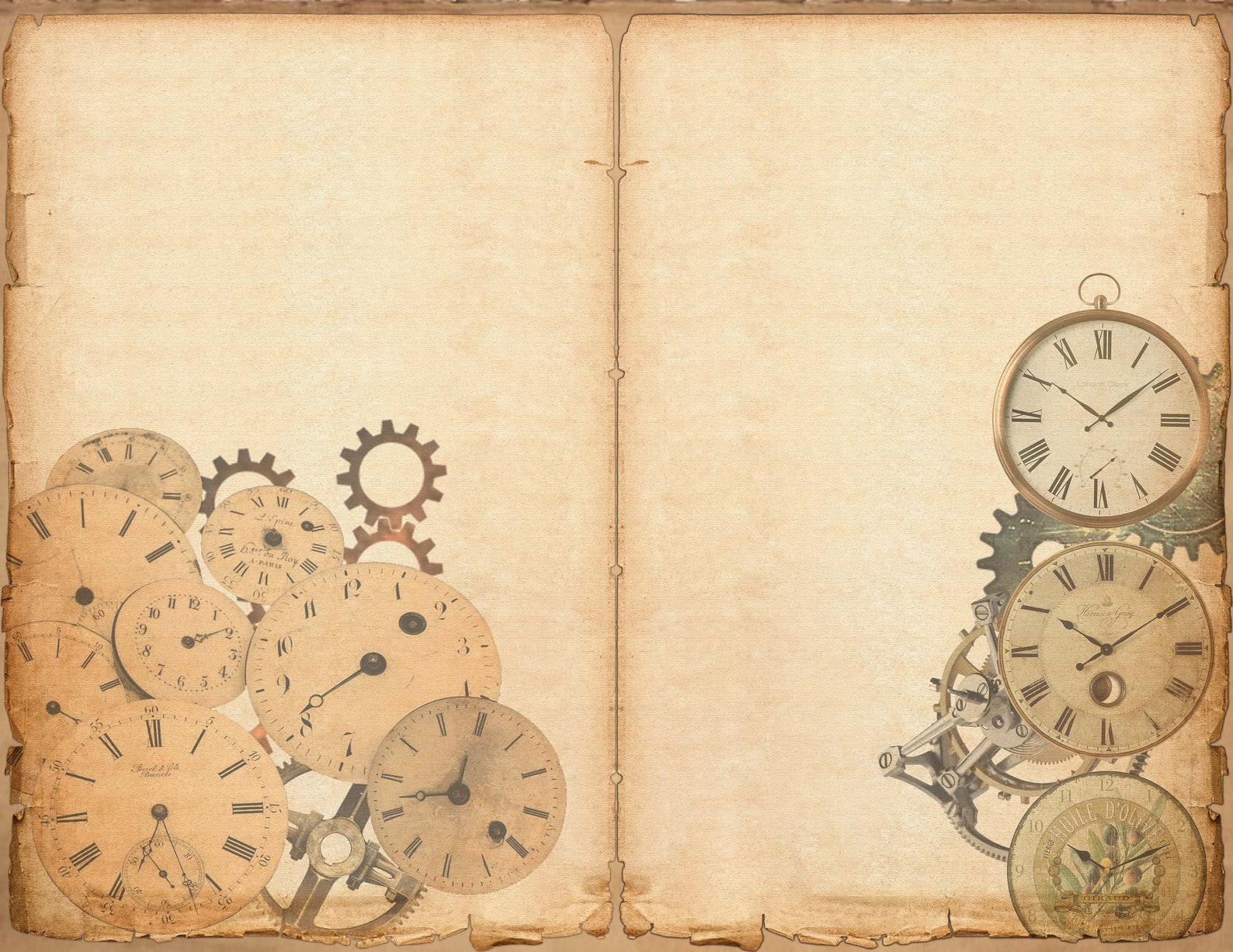 Steampunk Clocks Printable Pages for Junk Journals Art - Etsy