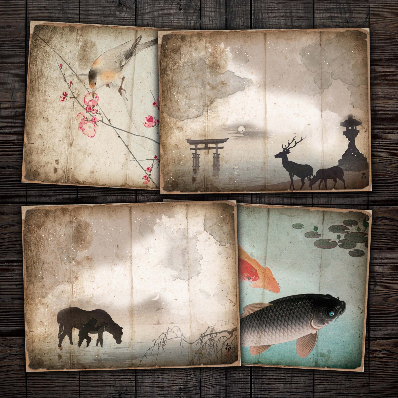 Antique Japanese Printable Pages Digital Asian Japan Kit for - Etsy