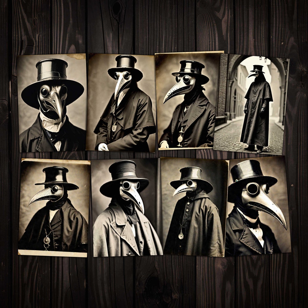 Printable Plague Doctor Antique Photographs ATC Cards for Mixed Media ...