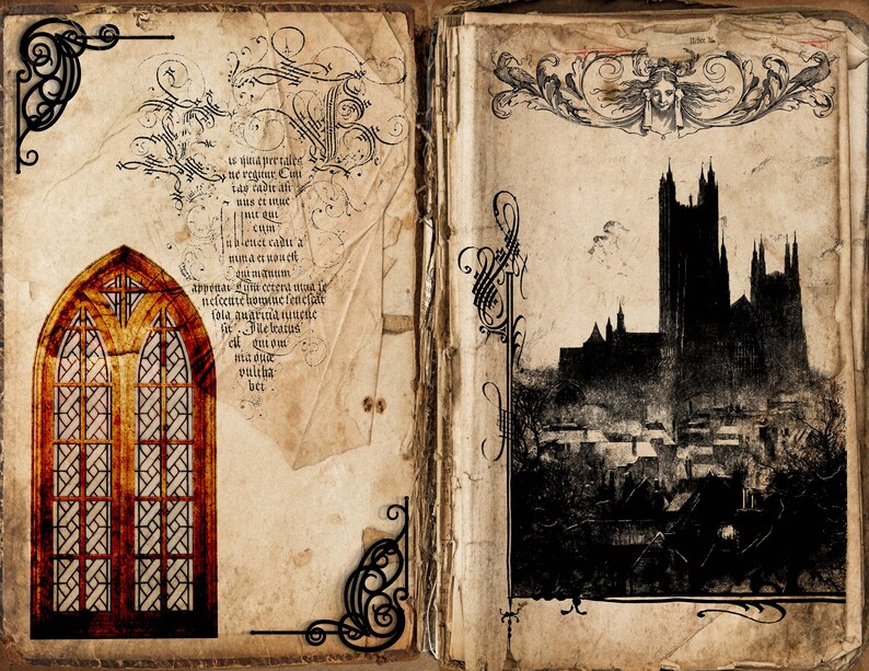 Printable Gothic Journal Pages for Junk Journals - Etsy