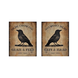 Printable Olde Crow Sign: Rustic Halloween Decor (digital Download 8x10 ...