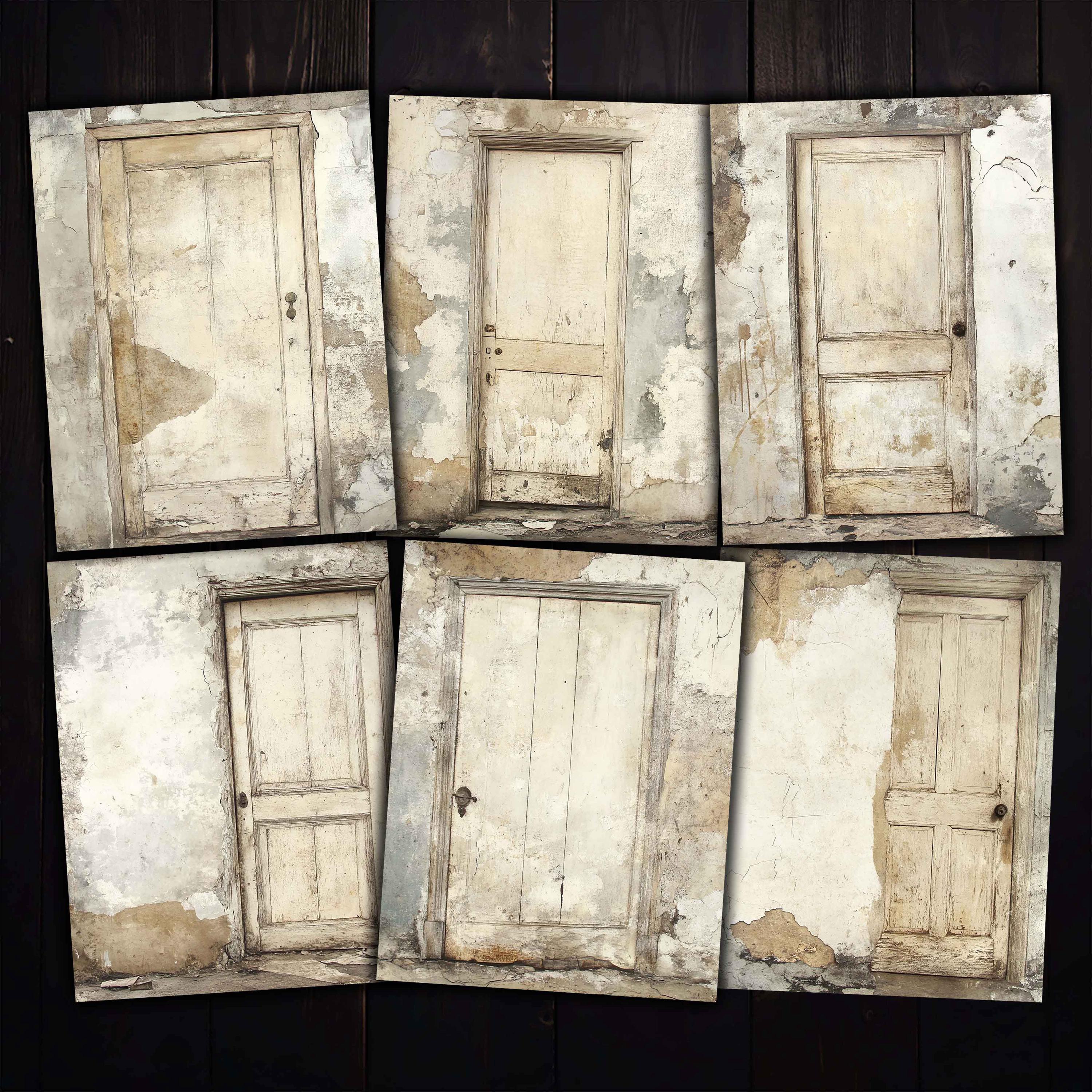 Rustic Doors Printable Paper: Abstract Collage Sheet (digital Download ...