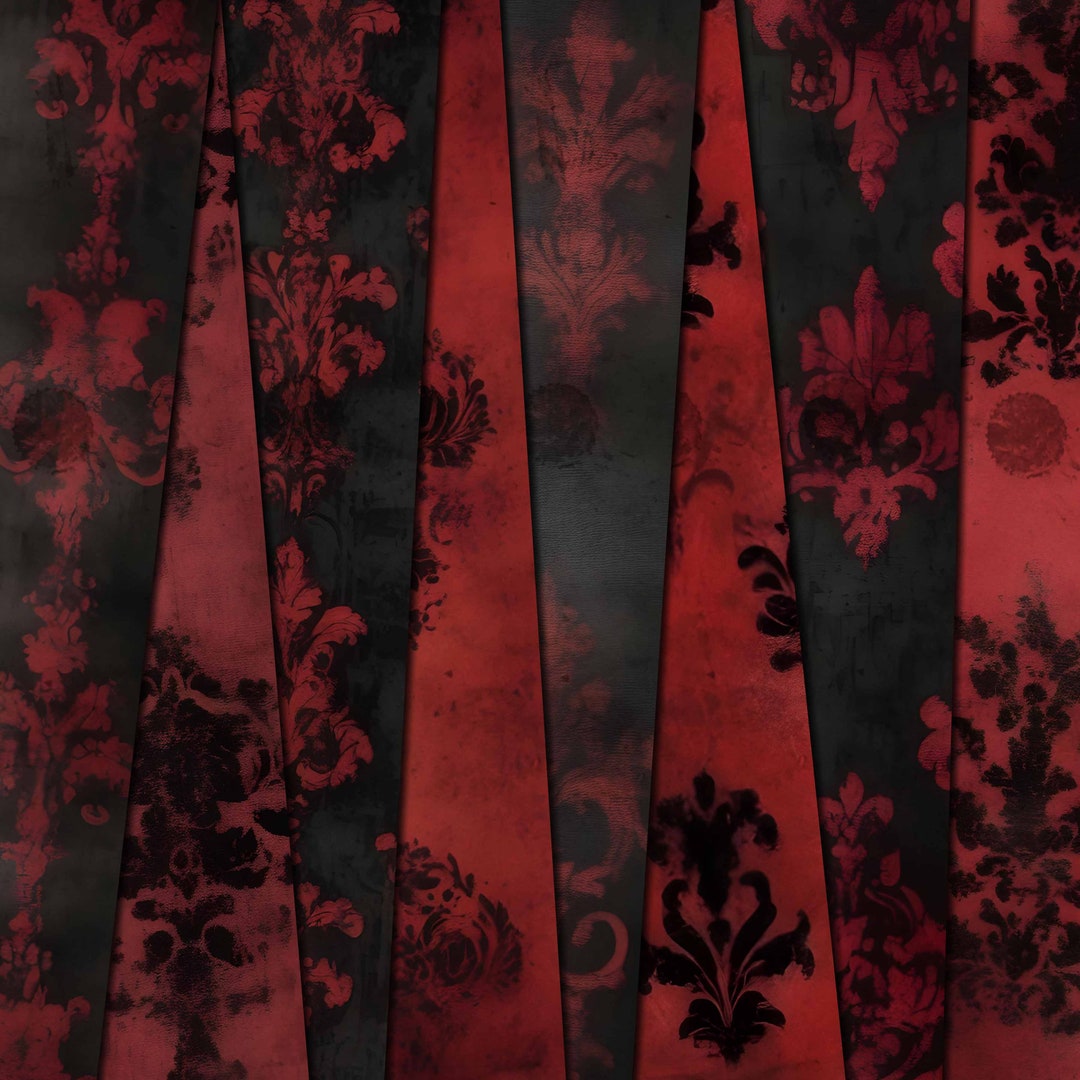Red and Black Gothic Background Digital Papers, Printable Vampire Paper ...