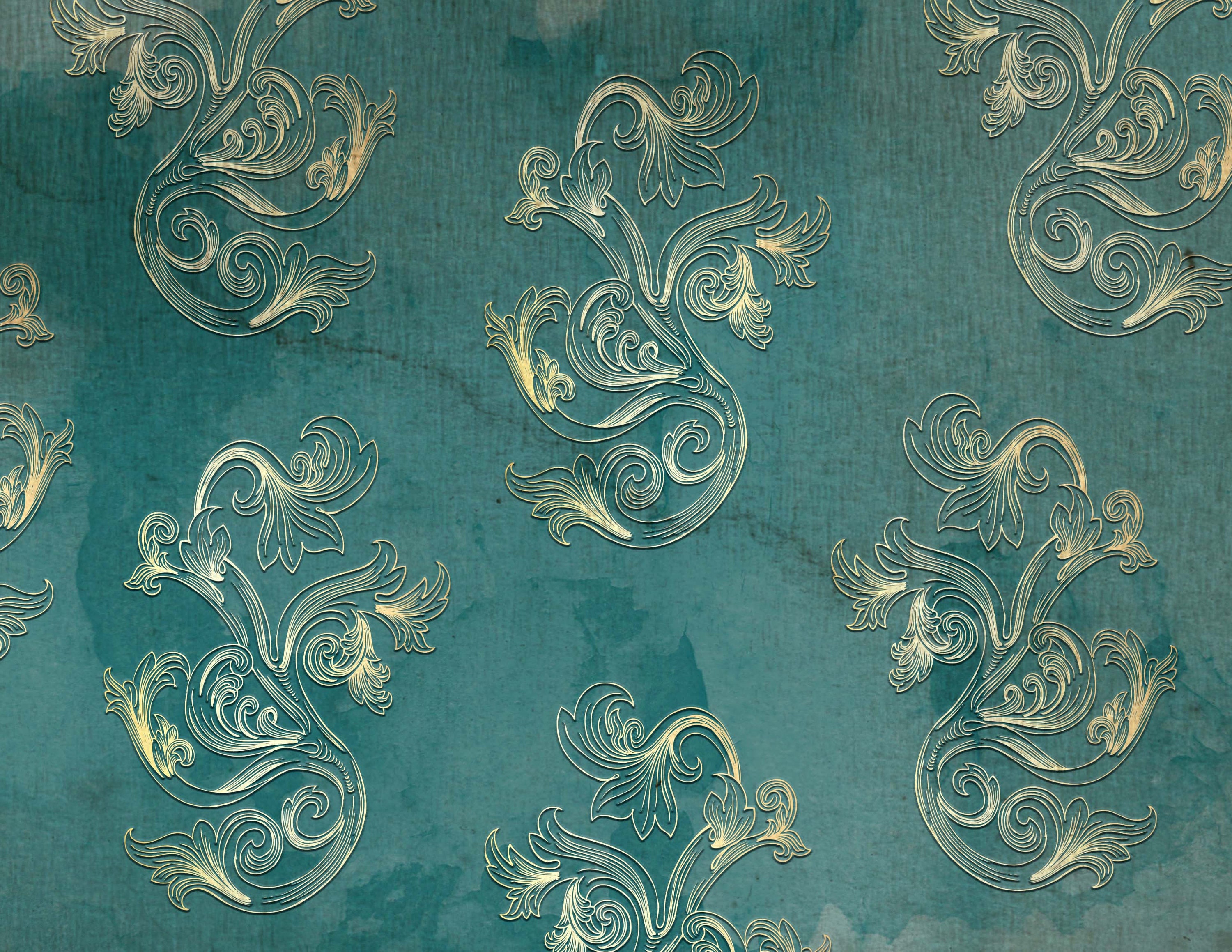 Turquoise and Gold Printable Papers for Junk Journals | Etsy Canada