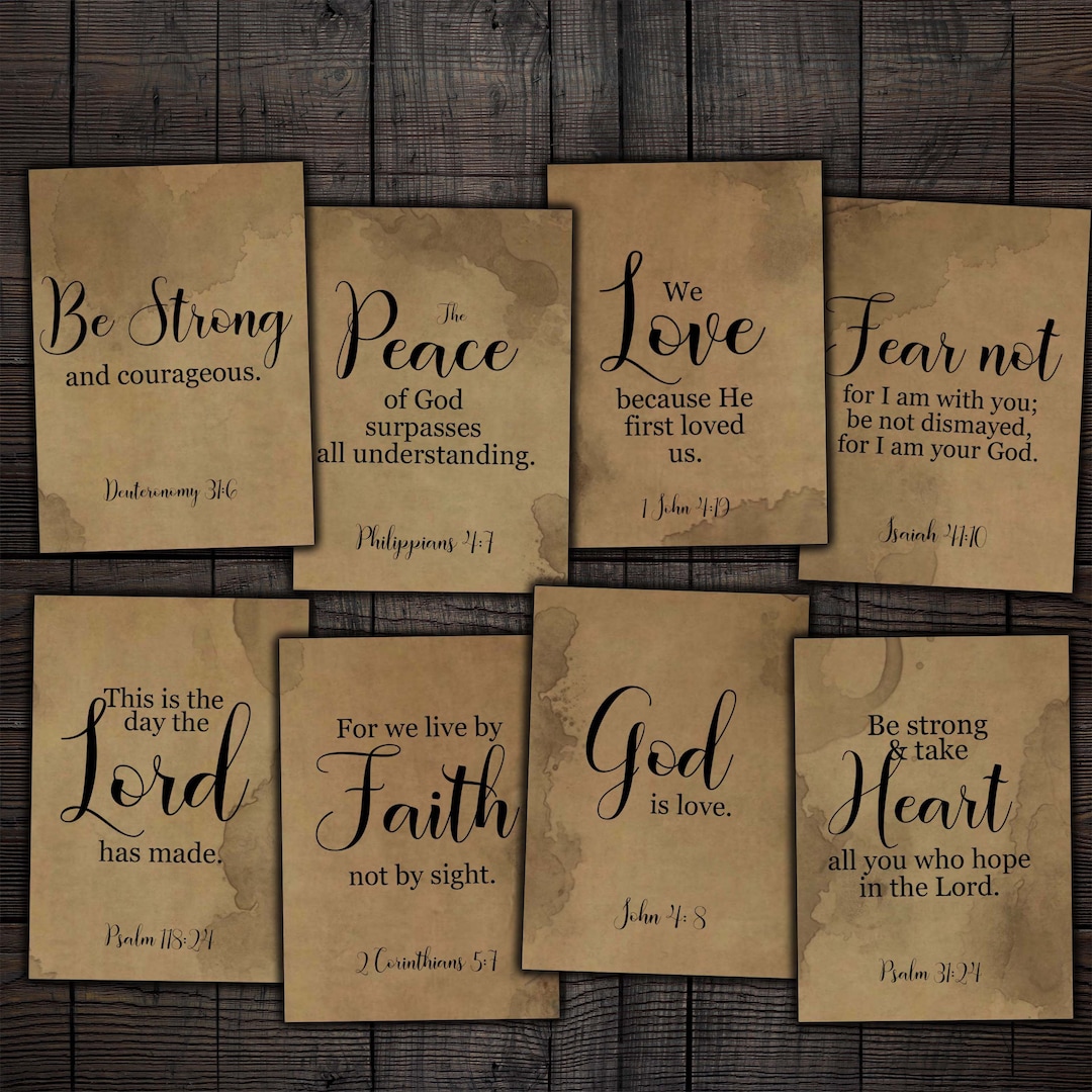 Printable Christian Bible Verses on Grunge Vintage Backgrounds, Collage ...