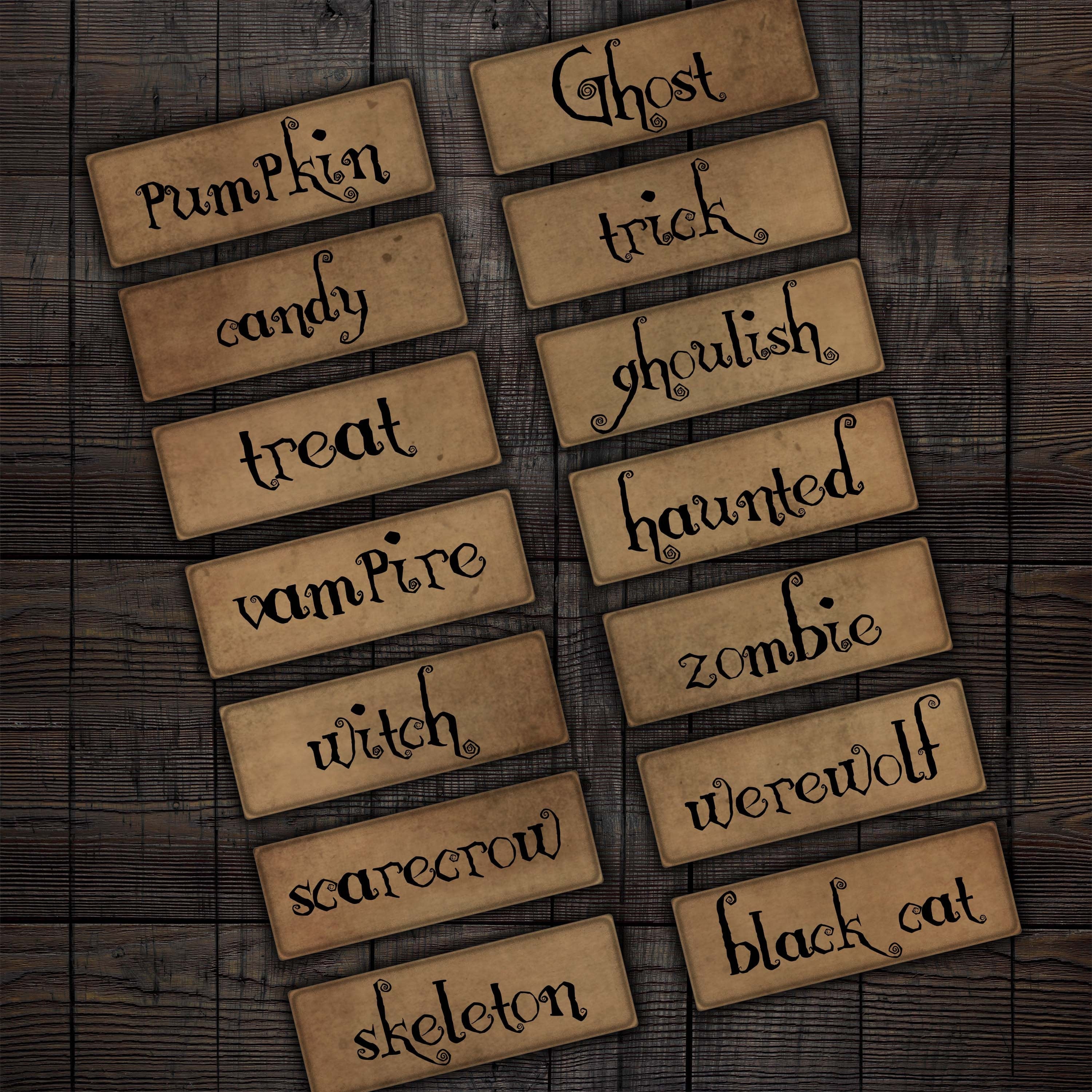Printable Spooky Halloween Words for Junk Journals - Etsy
