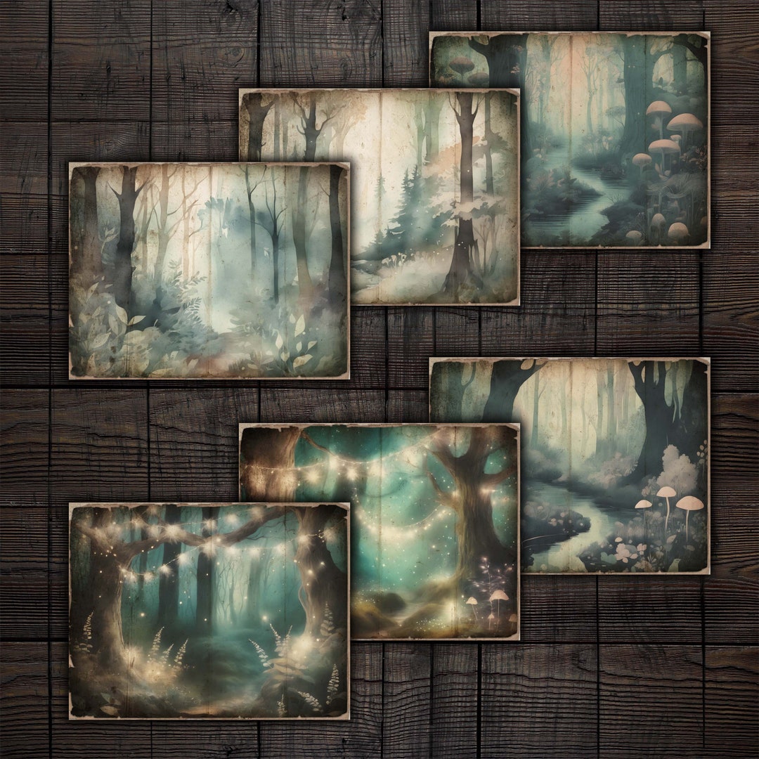 Fairy Tale Forest Printable Papers, Watercolor Digital Backgrounds for ...