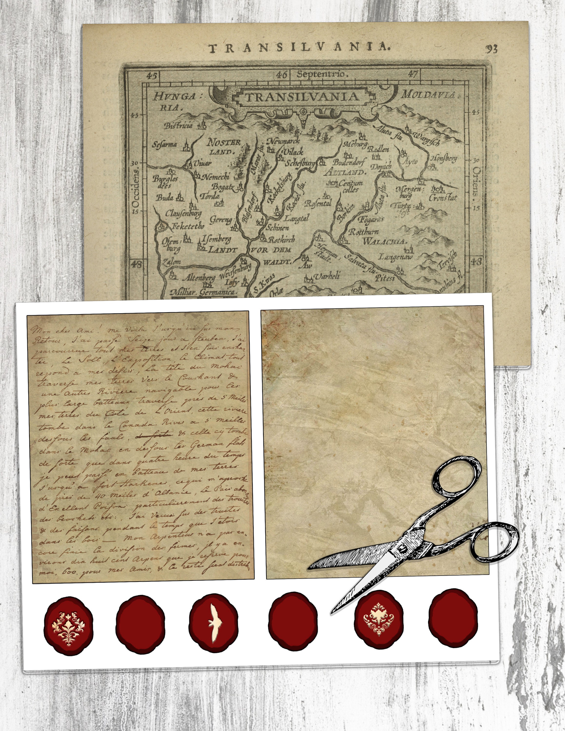 Vampire Hunter Digital Journal Kit, Halloween Ephemera for Junk ...