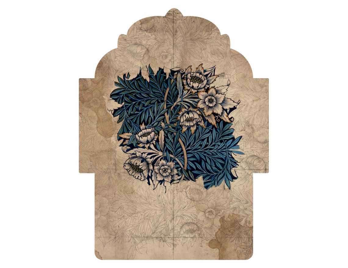 Printable Blue Pattern Envelopes for Junk Journals, Scrapbooks, Paper ...