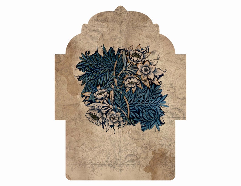 Printable Blue Pattern Envelopes for Junk Journals, Scrapbooks, Paper ...