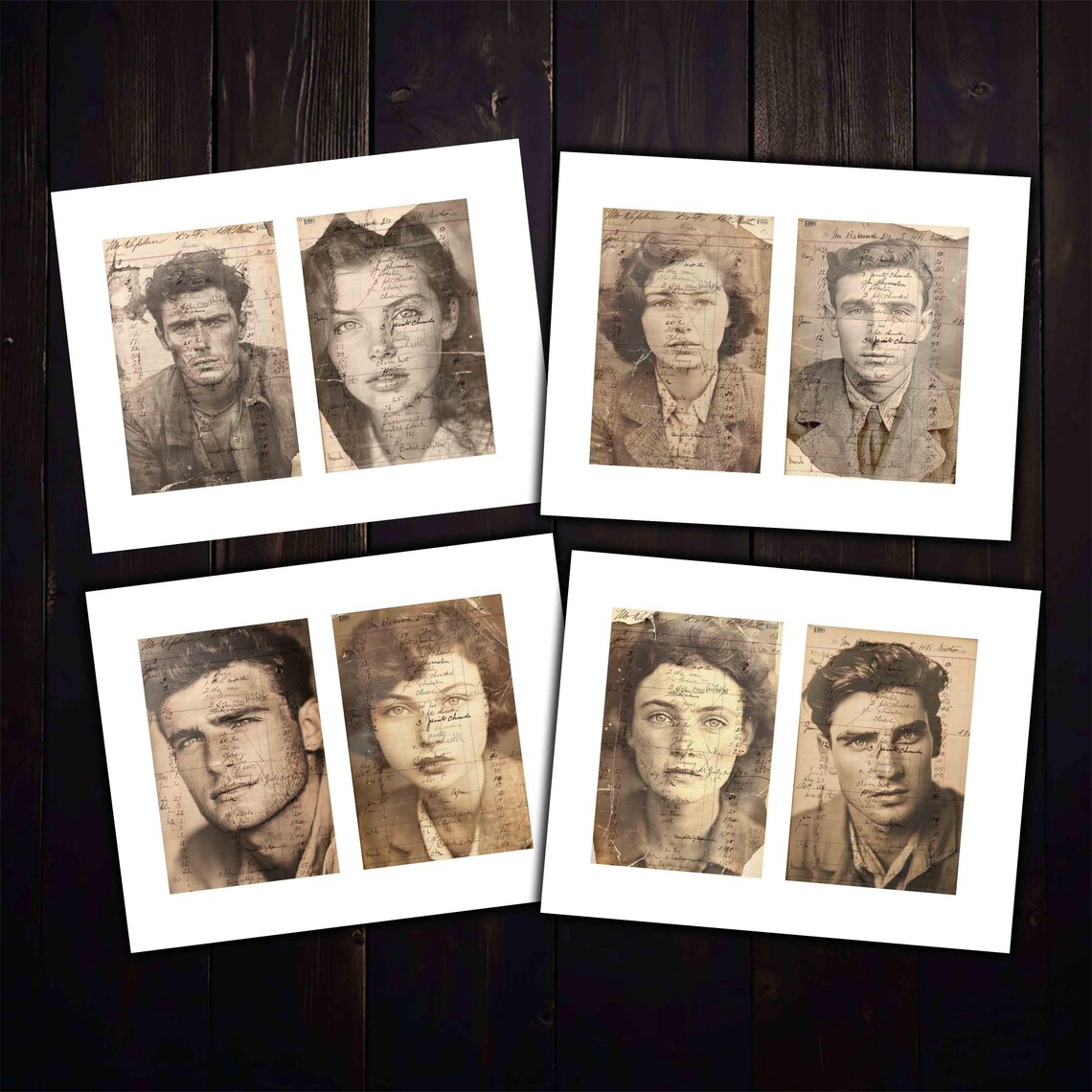 Grunge Portrait Ephemera: Antique Ledger Pages for Junk Journals ...