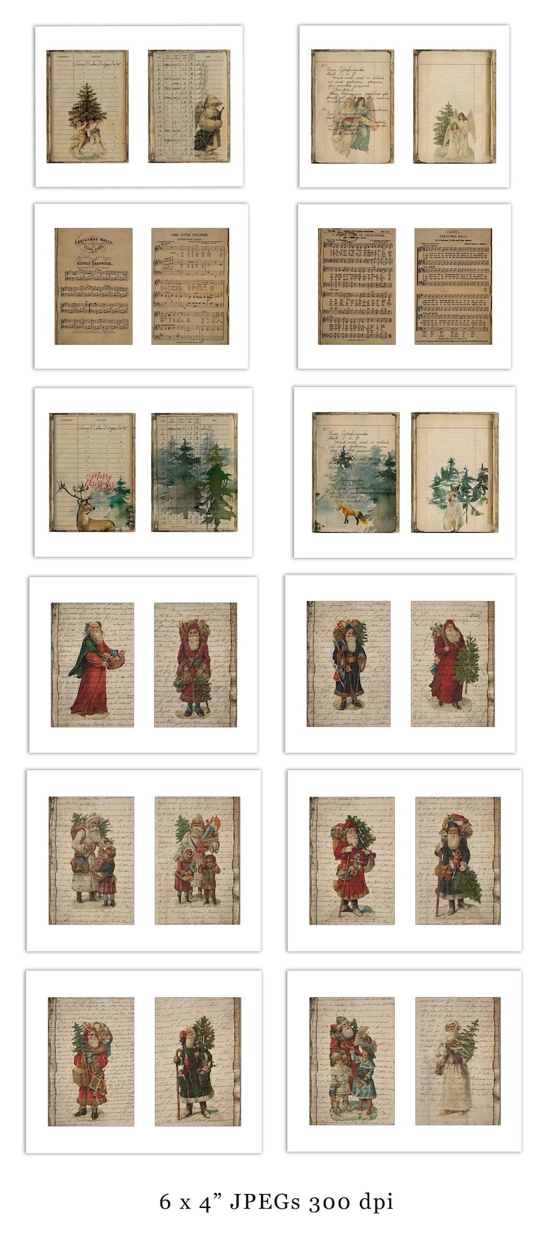 102 Sheets Digital Christmas Bundle for Printable Ephemera | Etsy