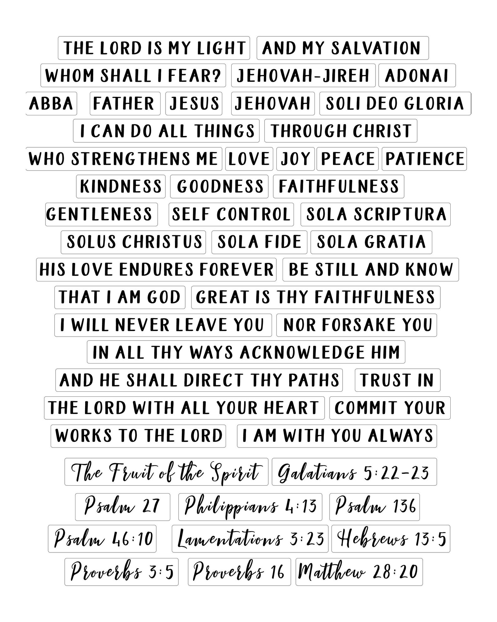 Christian Words Printable: Faith Journaling, Scrapbooking (digital ...