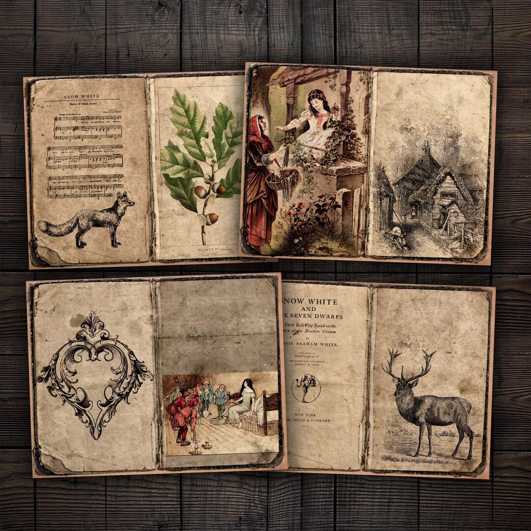 Snow White Printable Junk Journal Pages Fairy Tale Ephemera - Etsy Canada