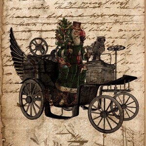 STEAMPUNK SANTA Grunge Christmas Printable Ephemera for Junk - Etsy