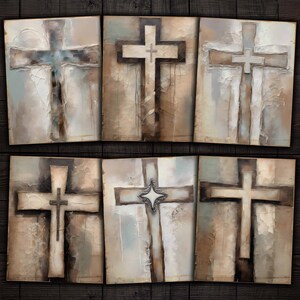 Rustic Cross Printable Papers: Grunge Folk Art (digital Download) - Etsy