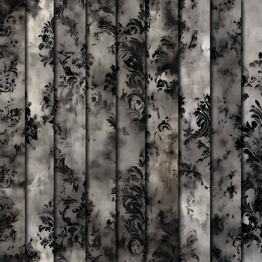 Grunge Gothic Damask Wallpaper Backgrounds, Digital Background Papers ...