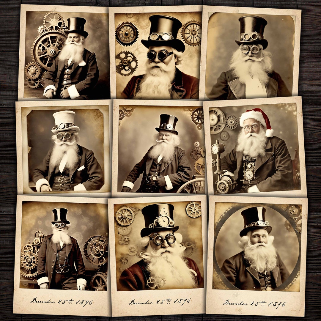 Steampunk Santa Antique Photographs for Christmas Junk Journals ...