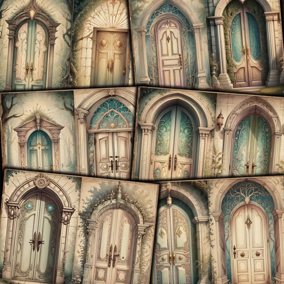 Fairy Tale Doors Printable Fantasy Pages for Junk Journal, Mixed Media ...