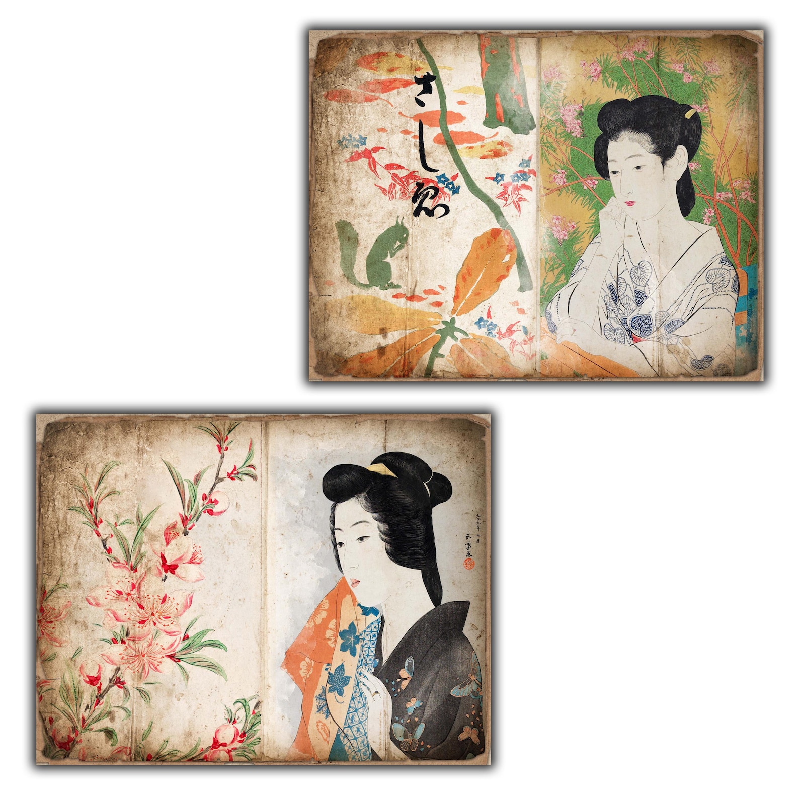 Japanese Geisha Bundle Printable Ephemera Junk Journal Kit - Etsy