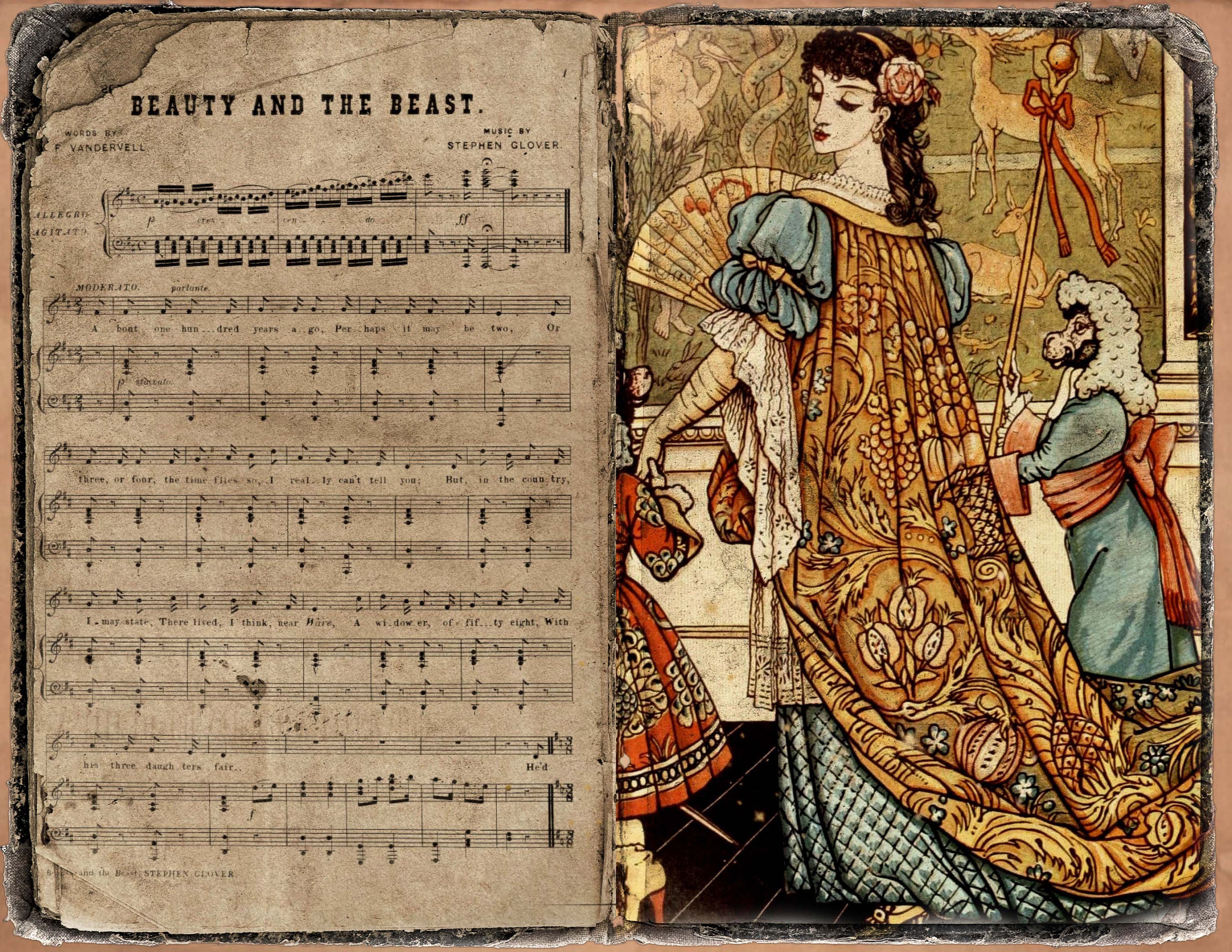 Digital Beauty and the Beast Pages Printable Fairy Tale Kit - Etsy