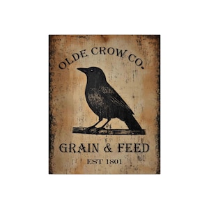 Printable Olde Crow Sign: Rustic Halloween Decor (digital Download 8x10 ...