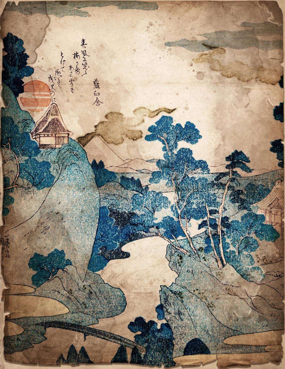 Blue Japanese Printable Pages for Junk Journals Art Journal - Etsy