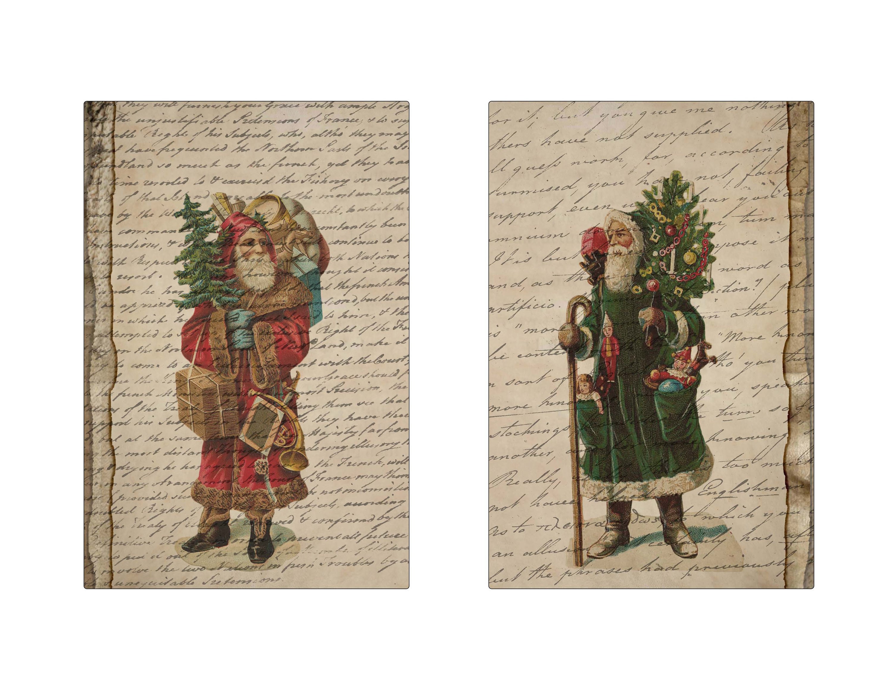 Vintage Santa Claus Junk Journal Printable Pages Digital - Etsy